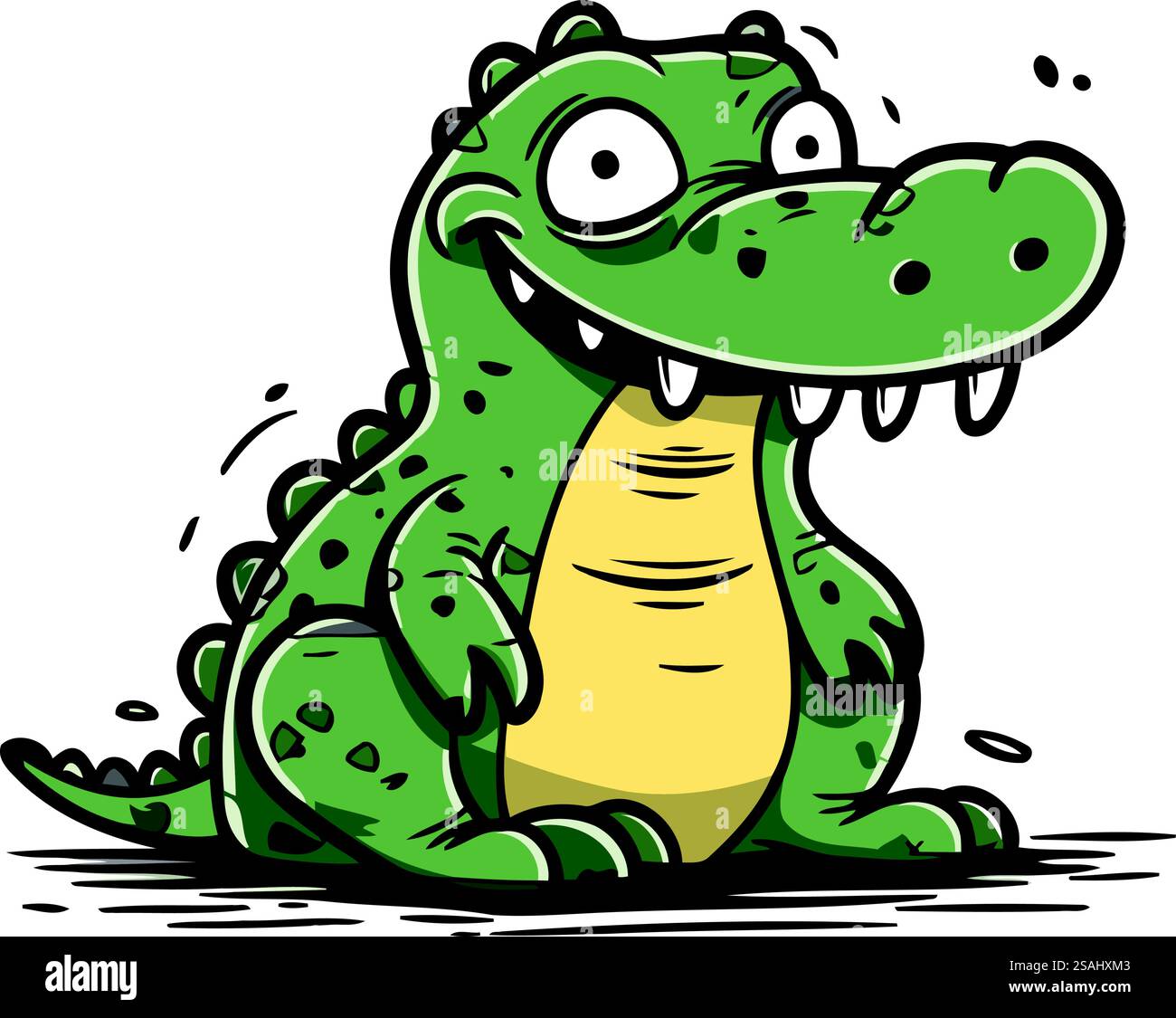 Crocodile vector illustration. Cute cartoon crocodile Stock Vector ...