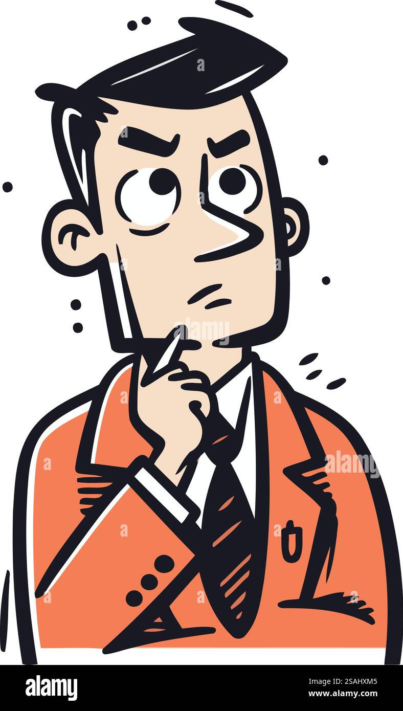 Line drawing man in tie Cut Out Stock Images & Pictures - Alamy