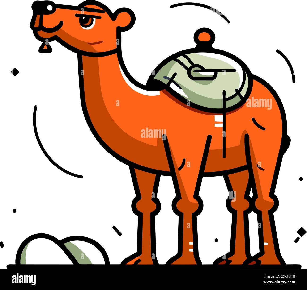Camel vector illustration. Cute cartoon camel character in flat style ...