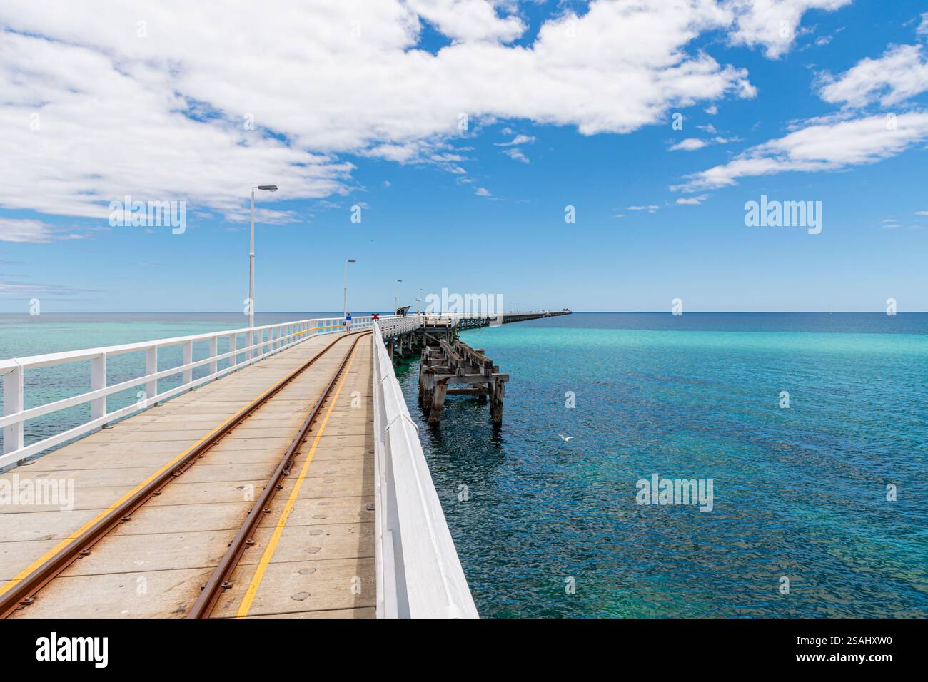 The 1.8km long Busselton Jetty, Busselton, Western Australia, Australia ...