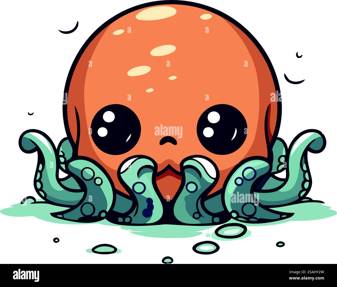 Cute cartoon octopus. Vector illustration isolated on white background ...