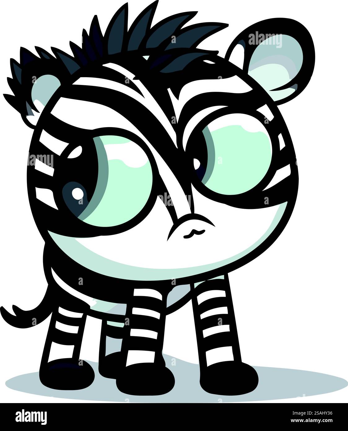 Zebra Cartoon Mascot Character Isolated on a White Background Stock ...