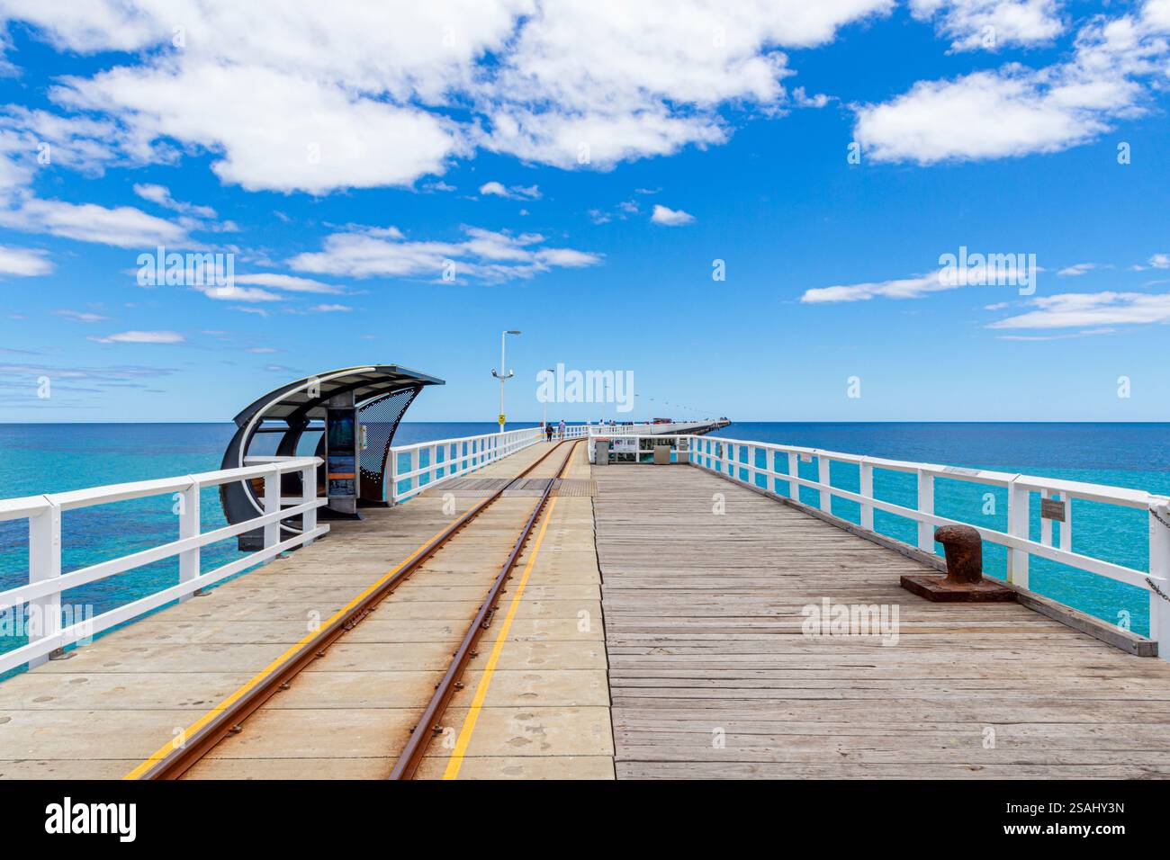 The wooden Busselton Jetty, Busselton, Western Australia Stock Photo ...