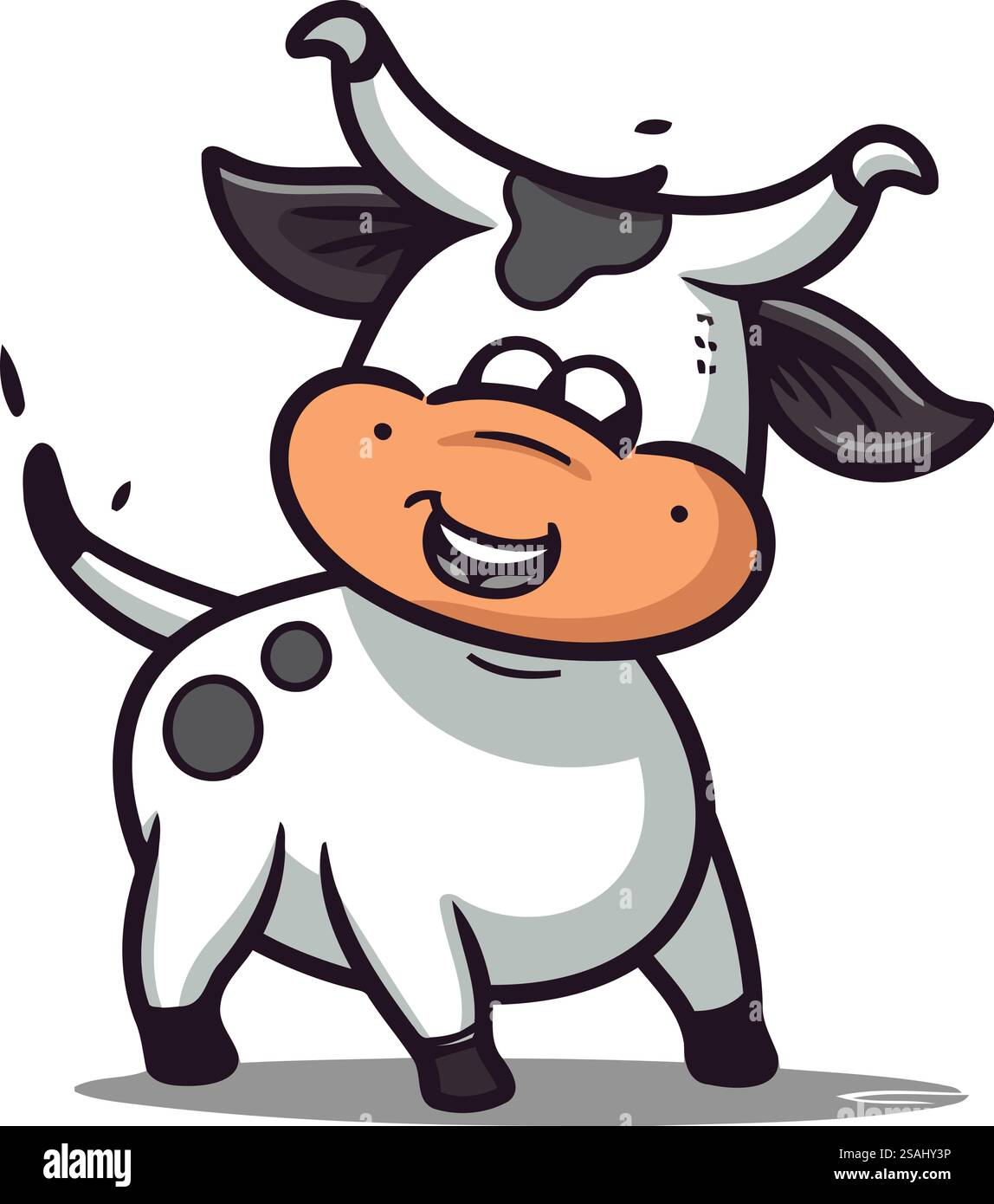 Cow character cartoon vector illustration. Cute farm animal mascot ...