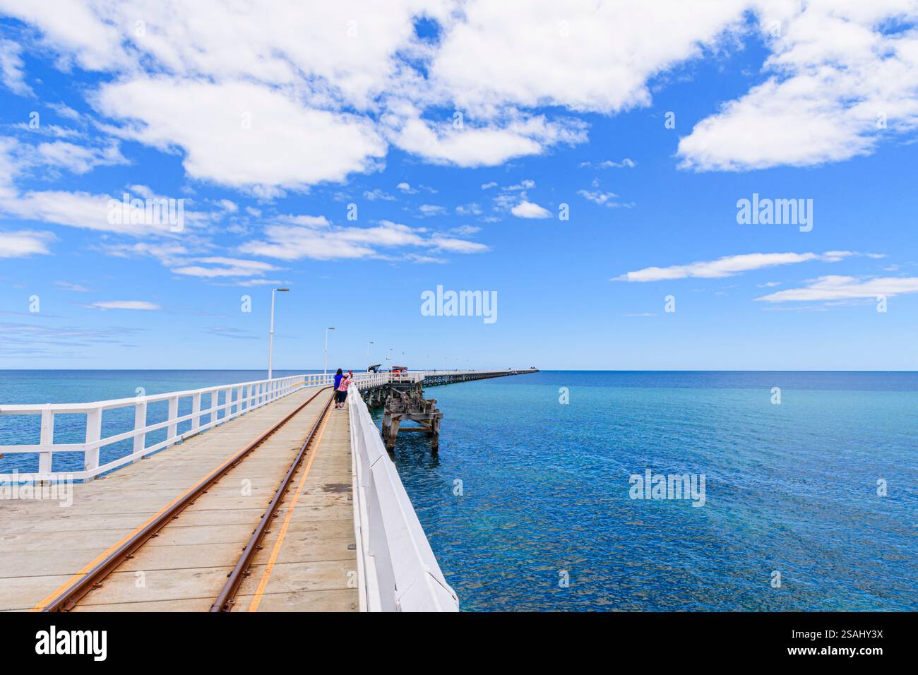 The wooden Busselton Jetty in Geographpe Bay, Busselton, Western ...