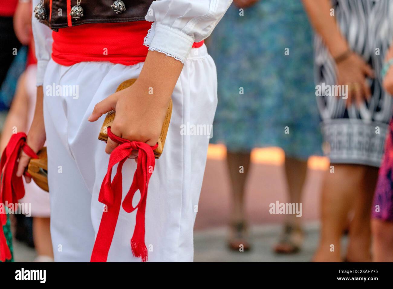 musical castanets sounding, Traditional country dance "ball pagès ...