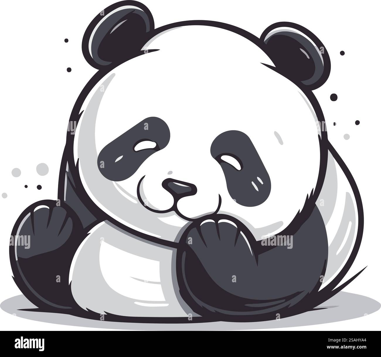 Panda bear vector illustration. Cute cartoon panda bear Stock Vector ...