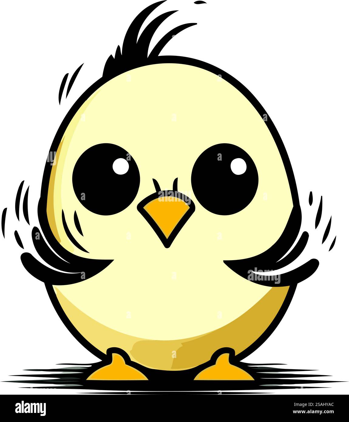 Cute baby chick isolated on a white background. Vector illustration ...