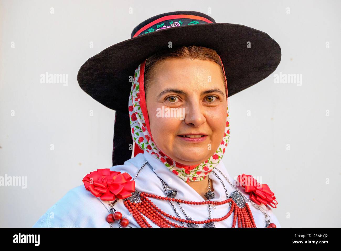 detail of traditional women's costume, Traditional country dance "ball ...