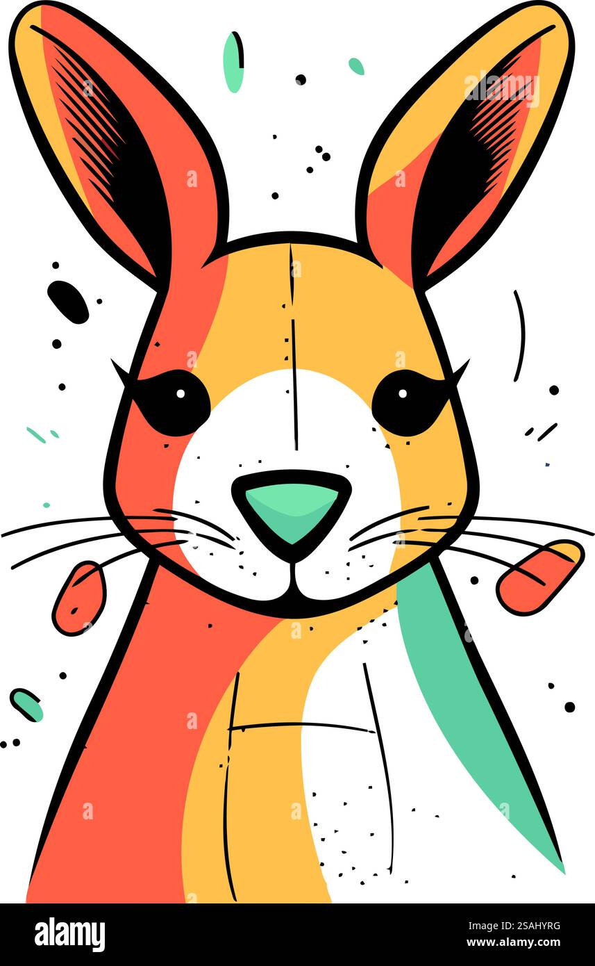 Vector illustration of cute kangaroo. Hand drawn cartoon kangaroo Stock ...