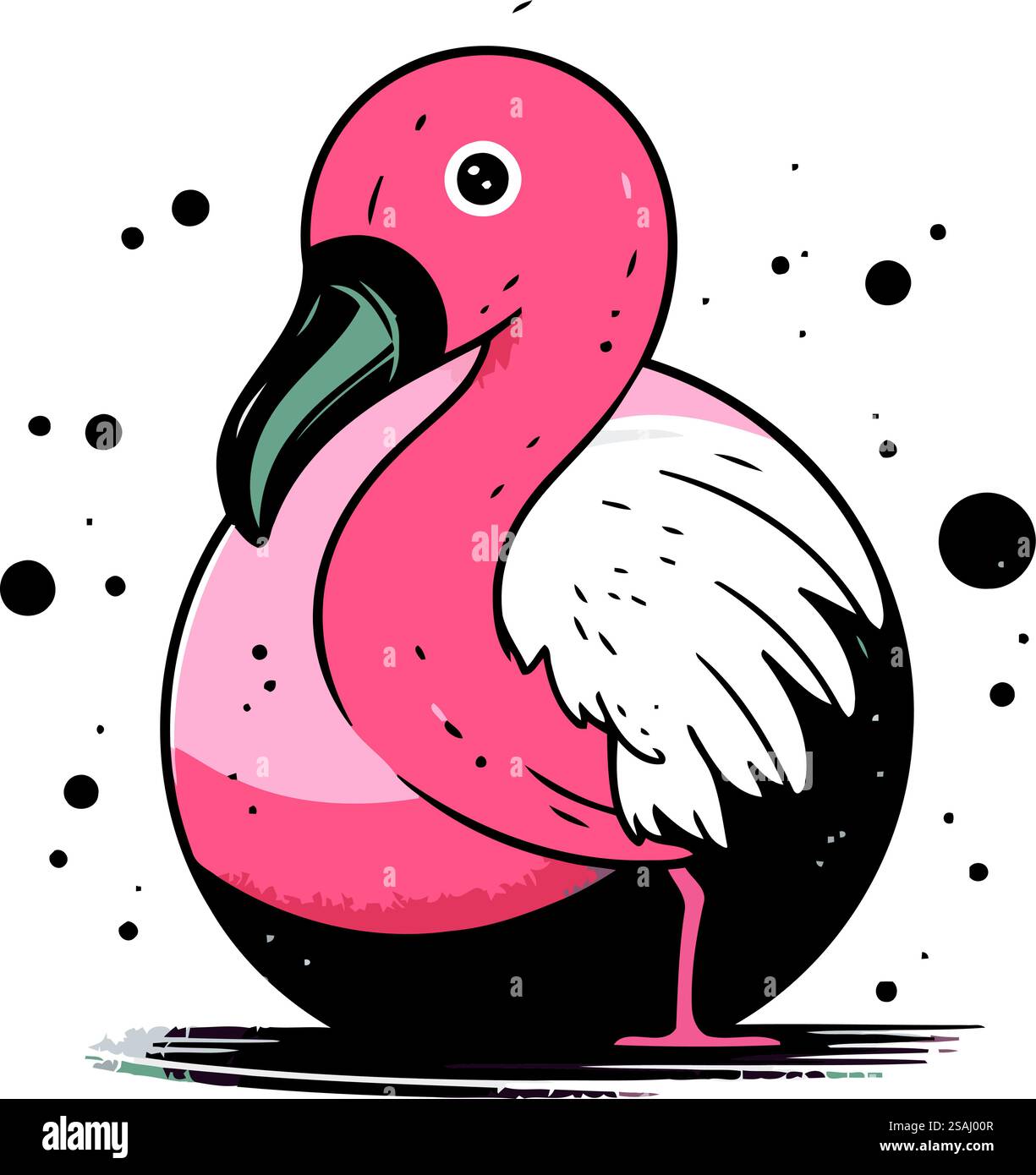 Flamingo. Hand drawn vector illustration. Isolated on white background ...