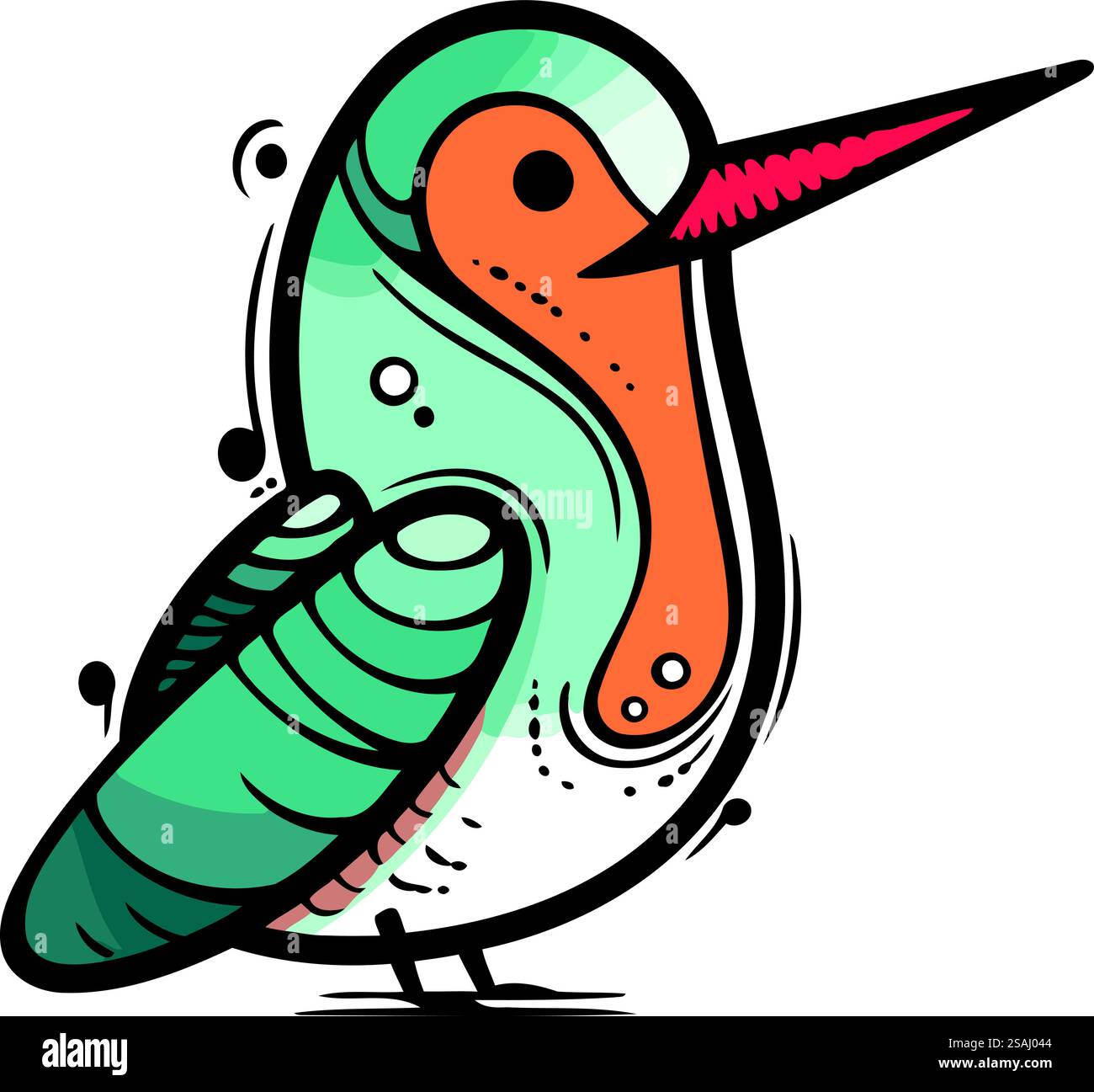 Vector illustration of a cute cartoon hummingbird isolated on white ...