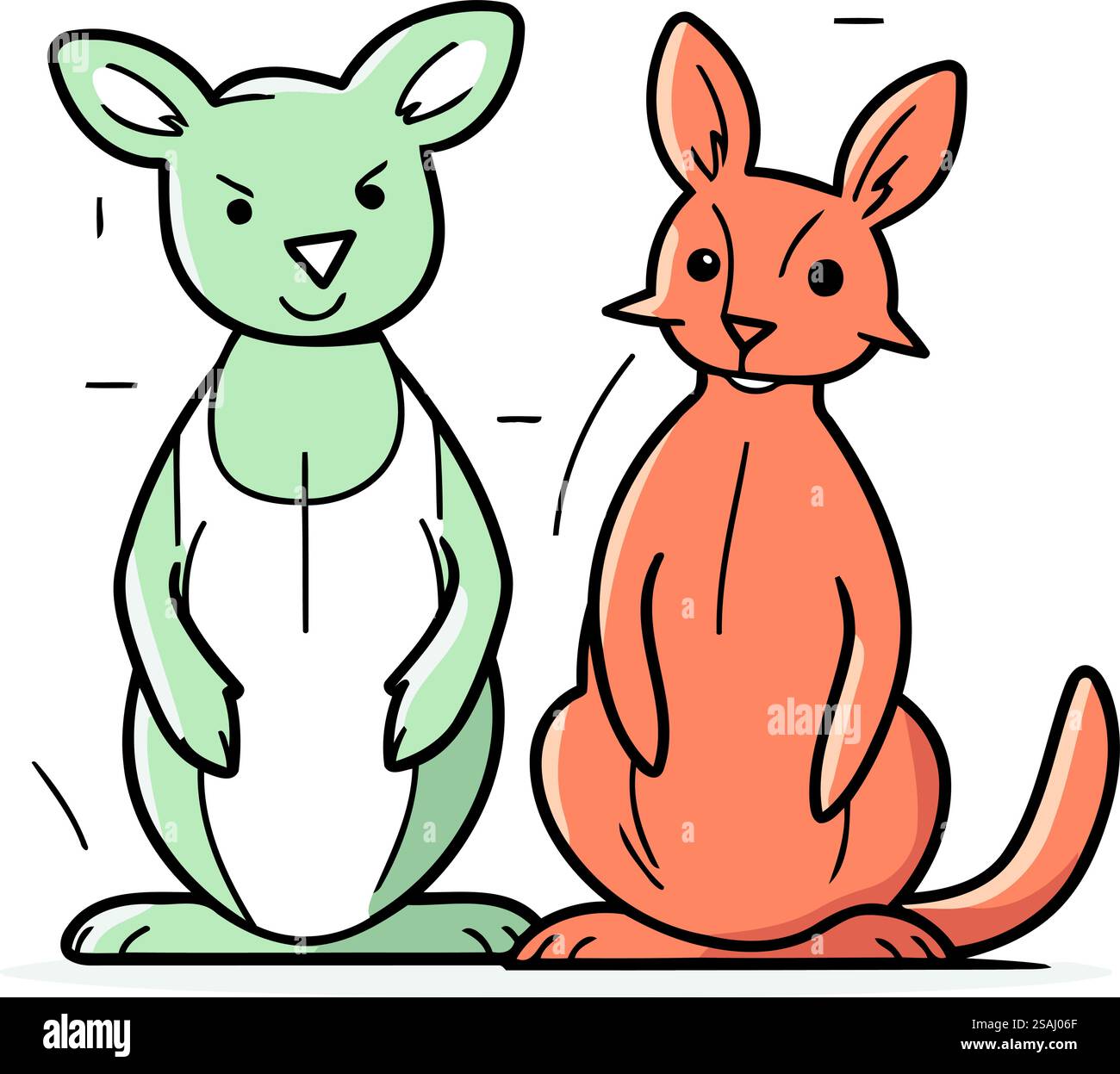 Cute kangaroos. Cartoon animals. Vector illustration Stock Vector Image & Art - Alamy