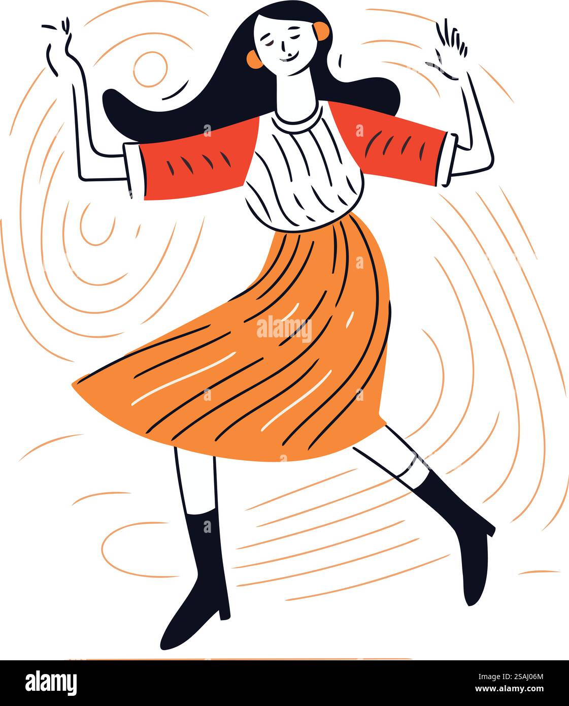 Girl on fun dance Stock Vector Images - Alamy