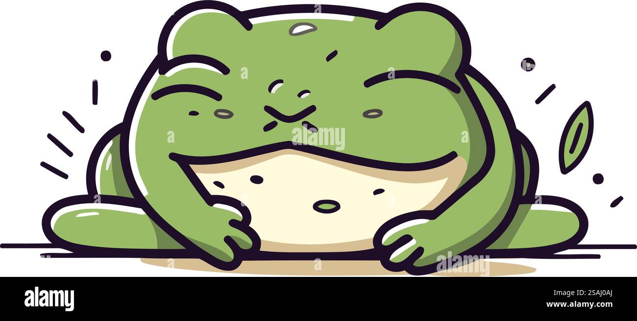 Cute frog sleeping. Vector illustration in doodle style Stock Vector ...