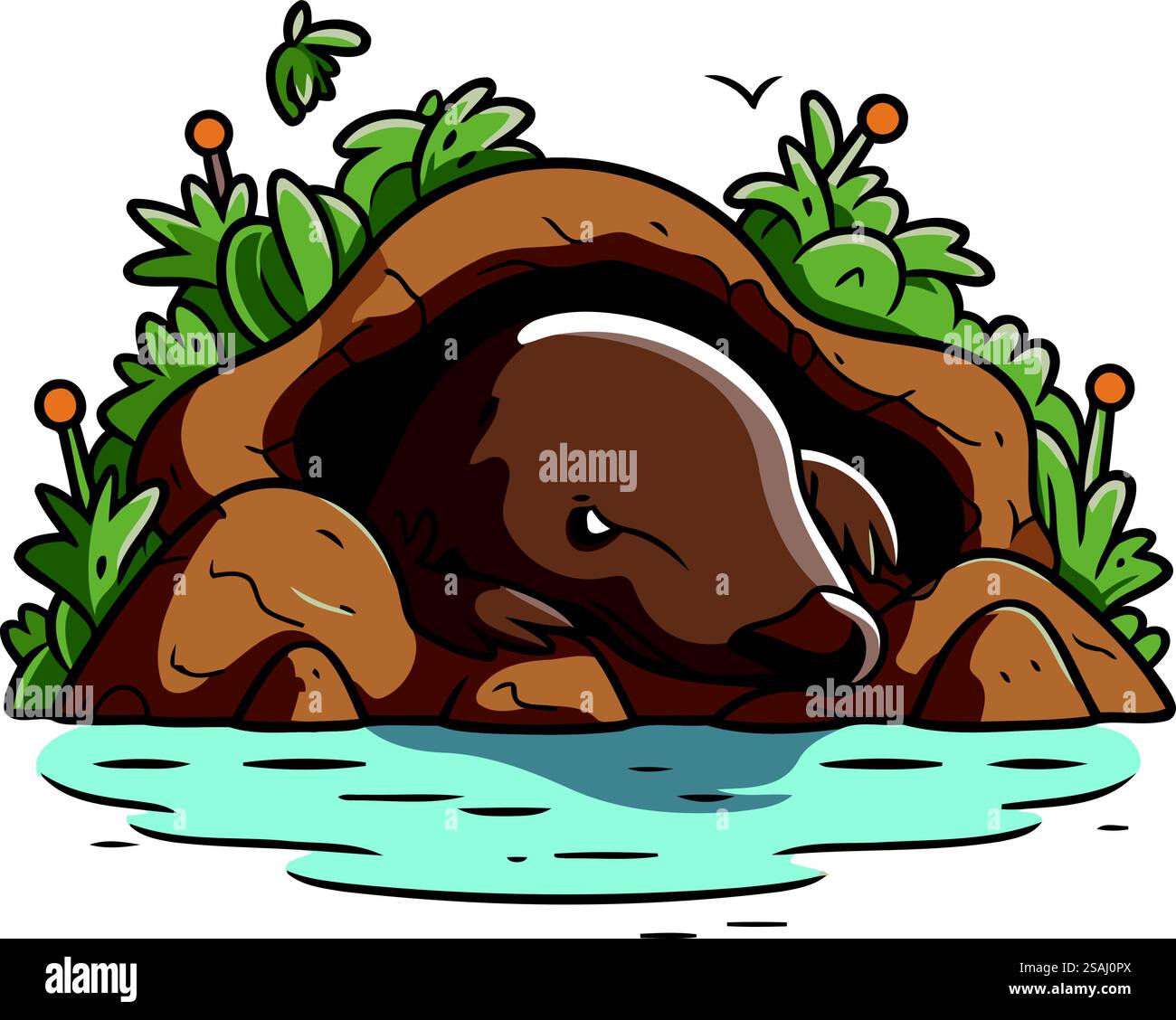 Sign on rock in Stock Vector Images - Alamy