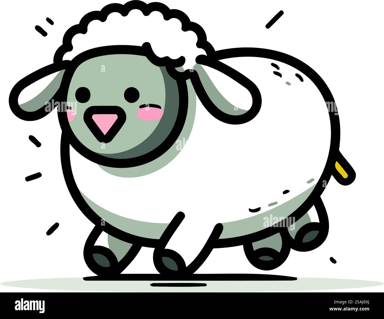 Sheep cartoon vector illustration. Cute cartoon sheep character design ...