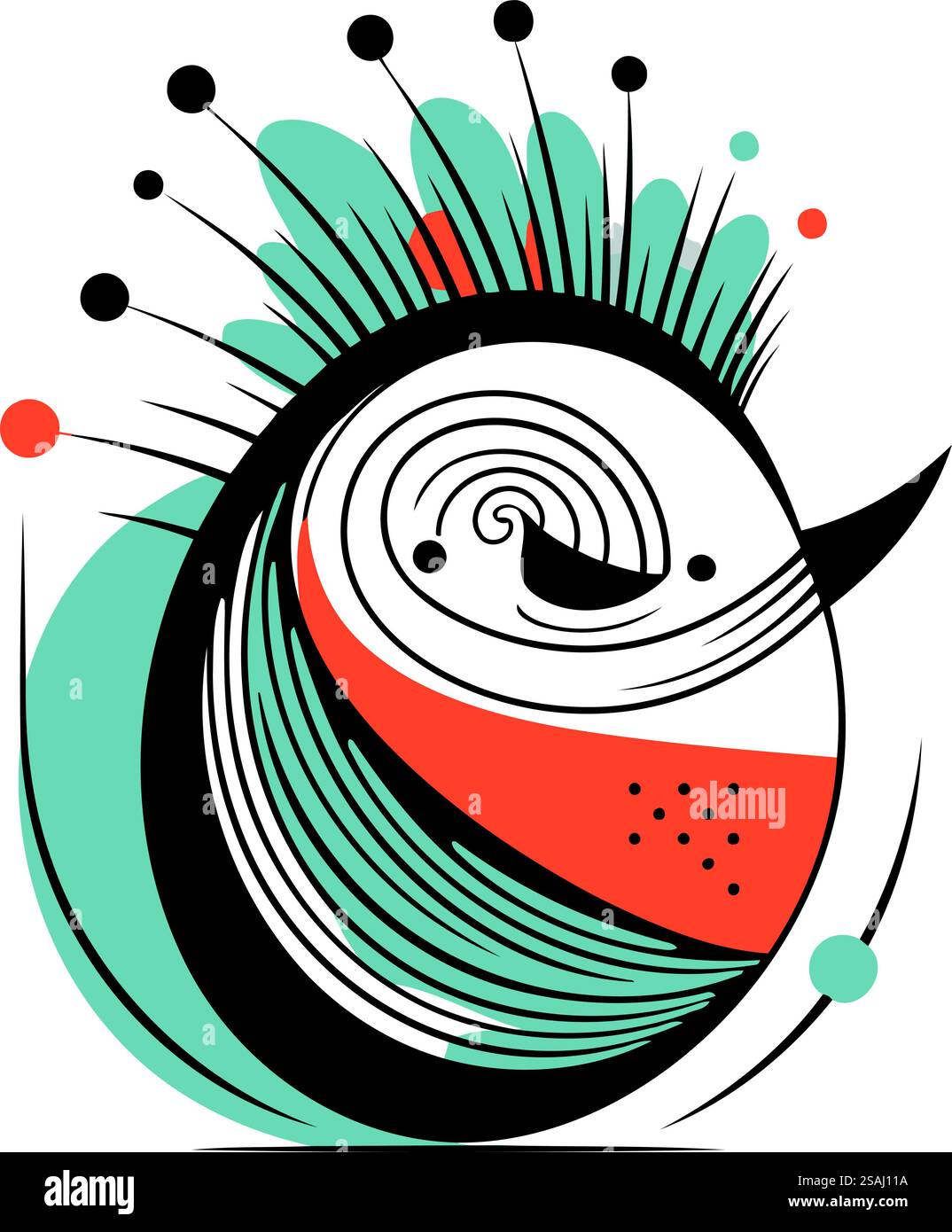 abstract logo design with waves and lines. vector graphic design Stock ...