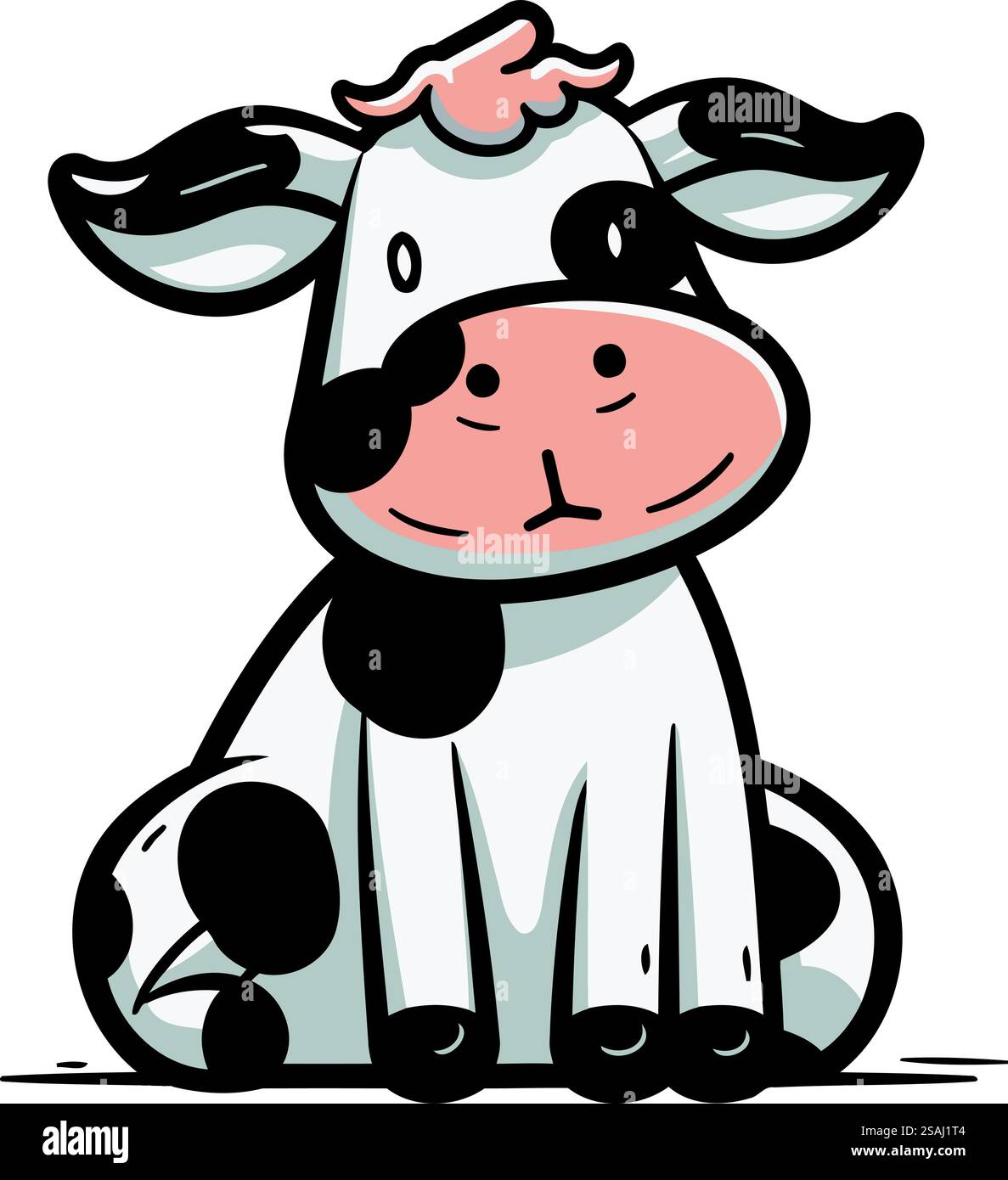 Cute cartoon cow. Vector illustration isolated on a white background ...