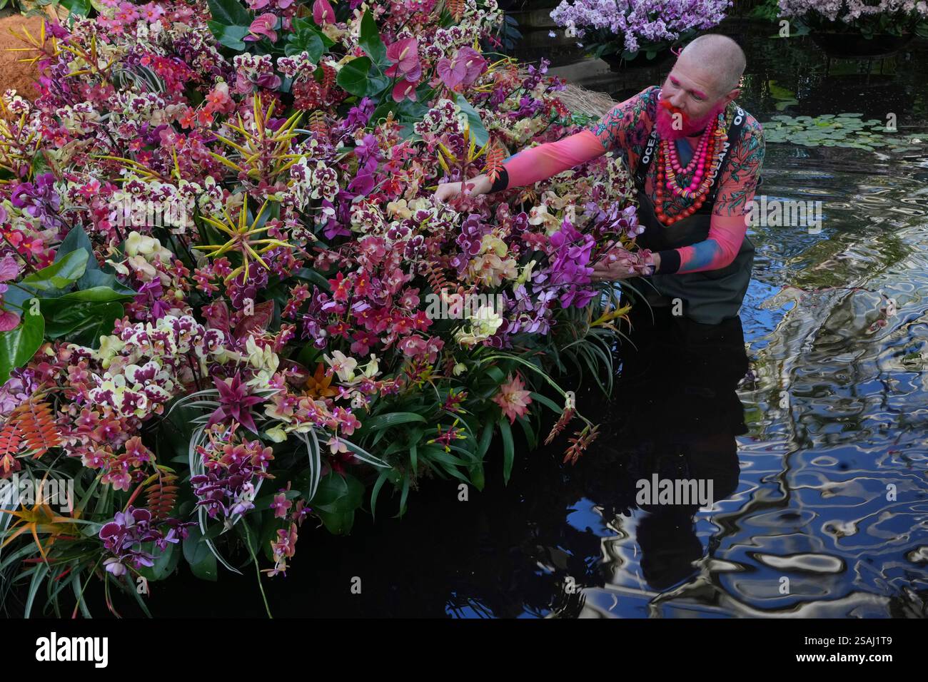 Kew ambassador and florist Henck Roling helps put the finishing touches ...