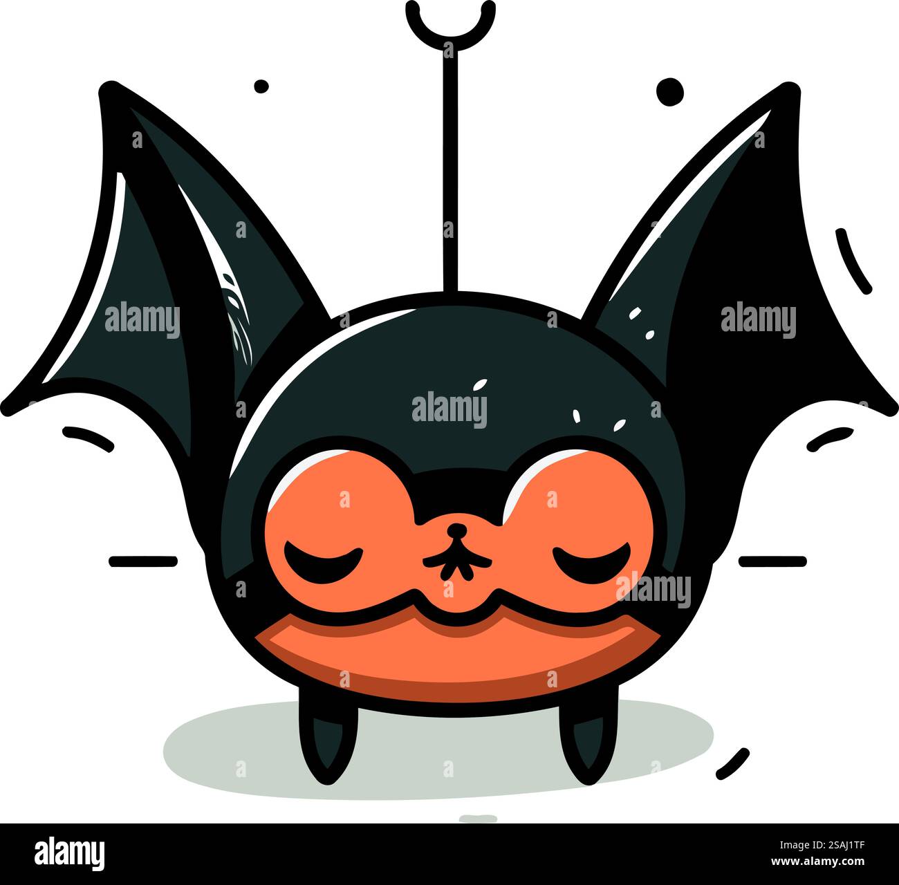 Bat character design. Cute and funny bat. Vector illustration Stock ...