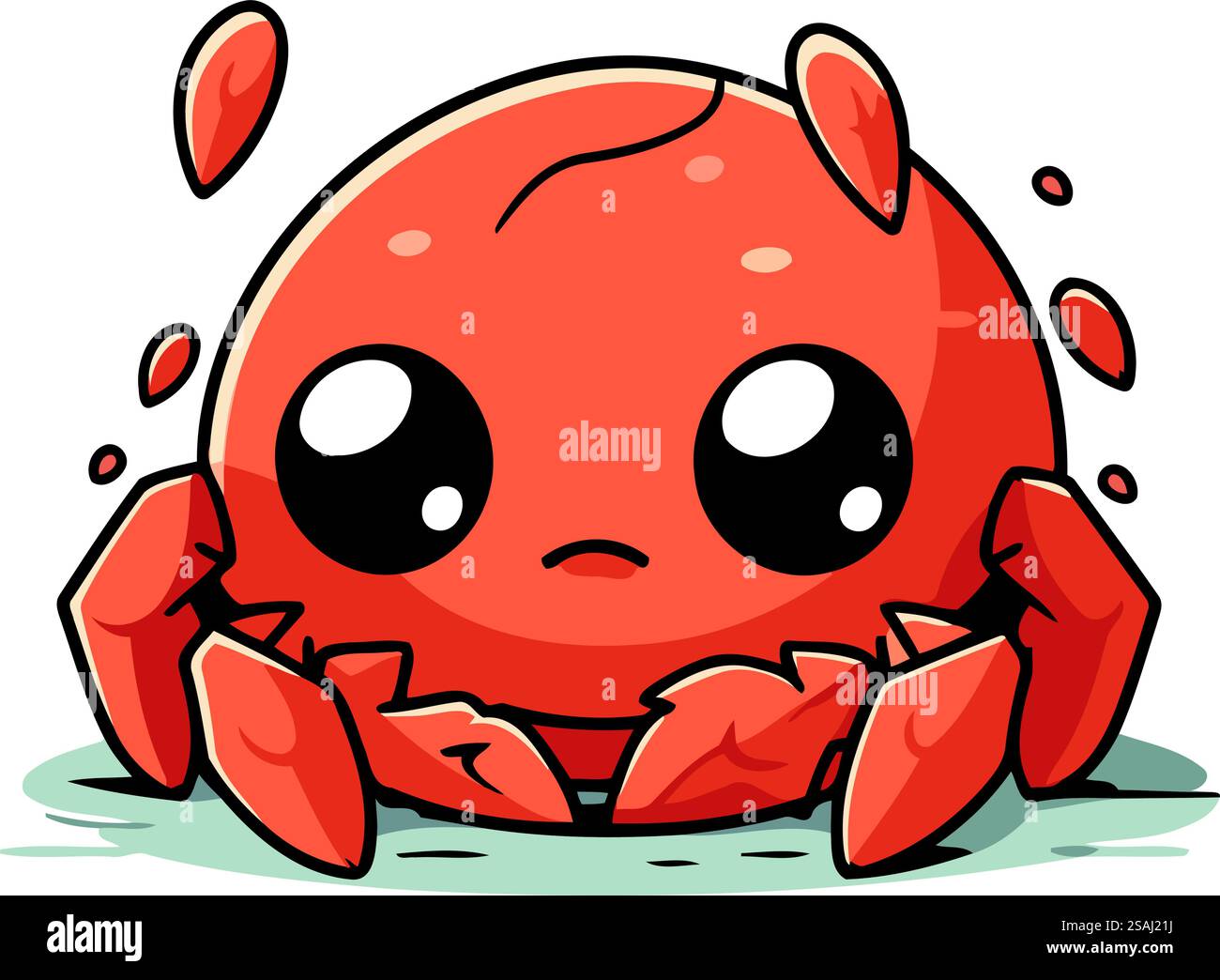 Cute cartoon crab character. Vector illustration isolated on white ...