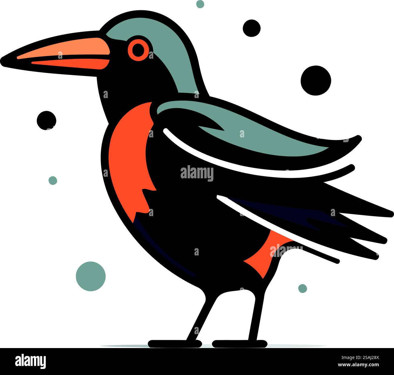 Crow icon on white background. Vector illustration in flat style Stock ...