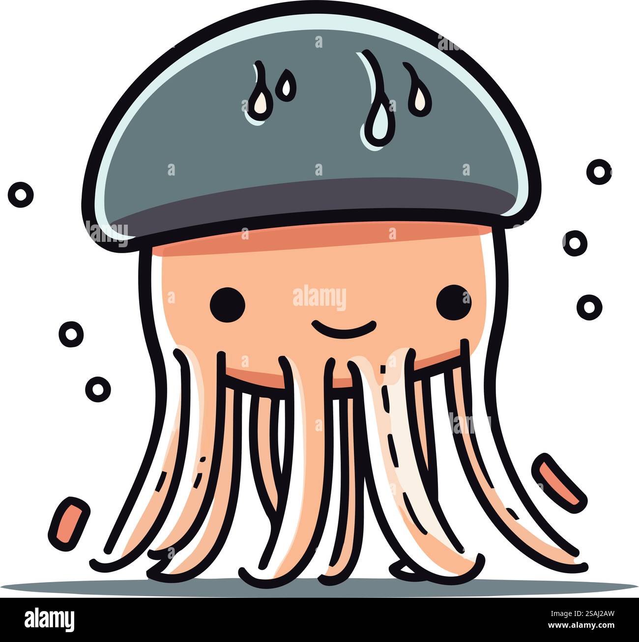 Jellyfish cartoon vector illustration. Cute jellyfish character Stock ...