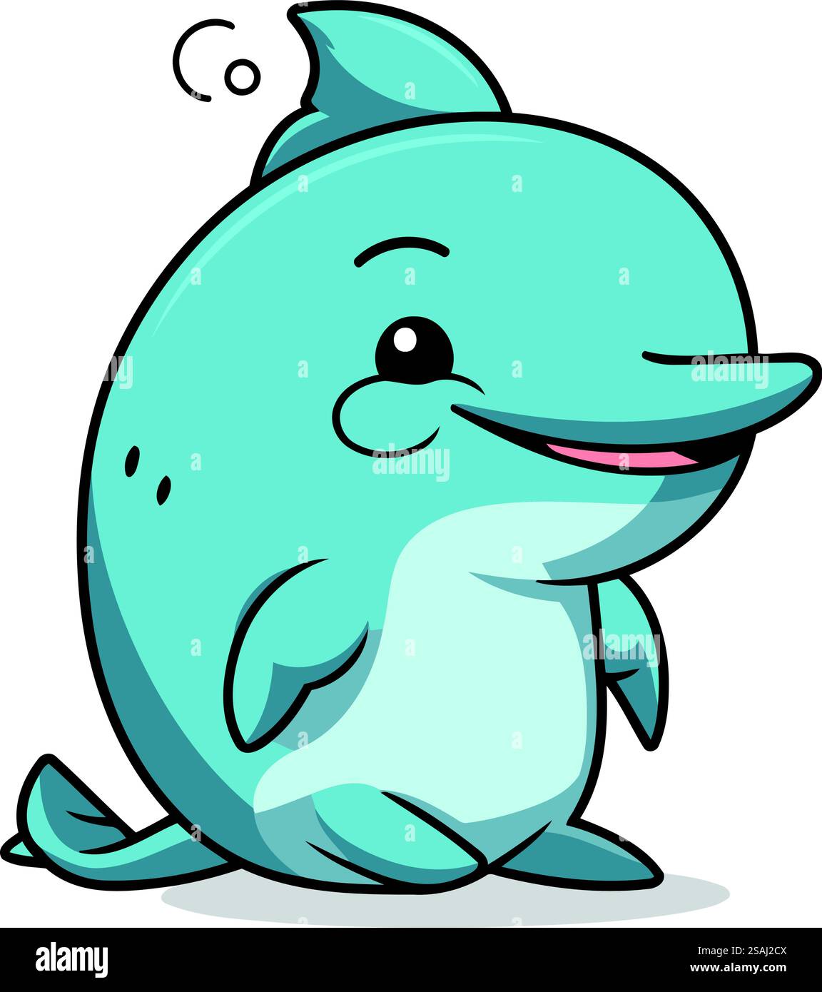 Cute dolphin character cartoon vector illustration. Cute cartoon ...