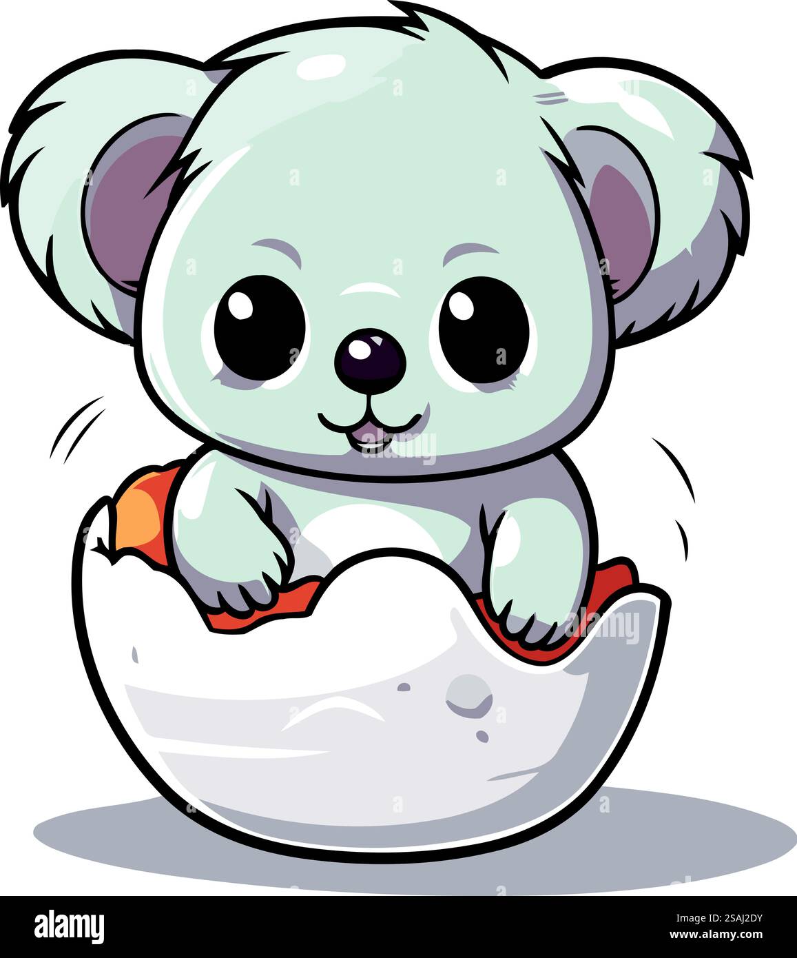 Cute cartoon koala sitting in an egg. Vector illustration Stock Vector ...