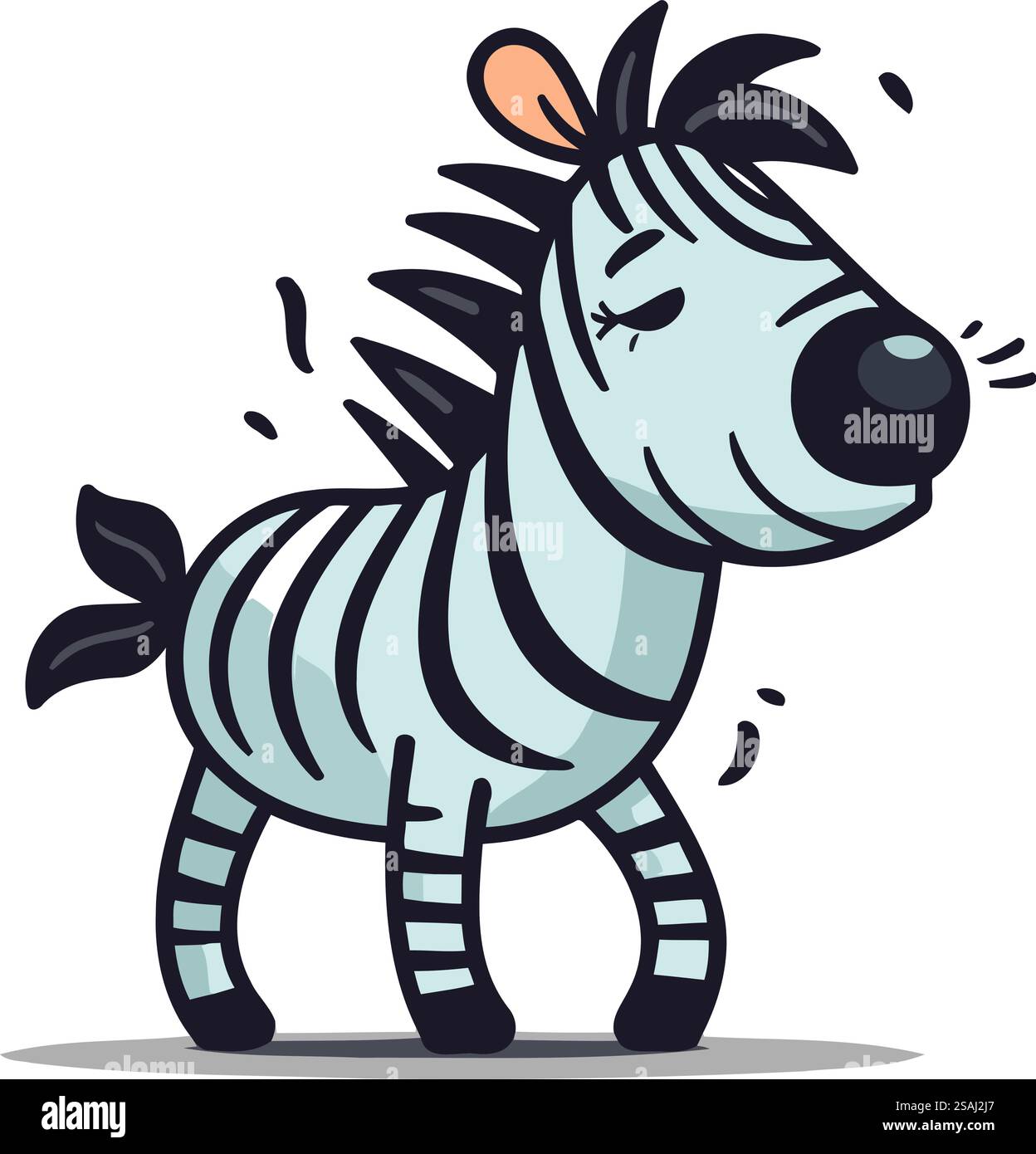 Zebra vector illustration. Cute zebra character. Cartoon animal Stock ...