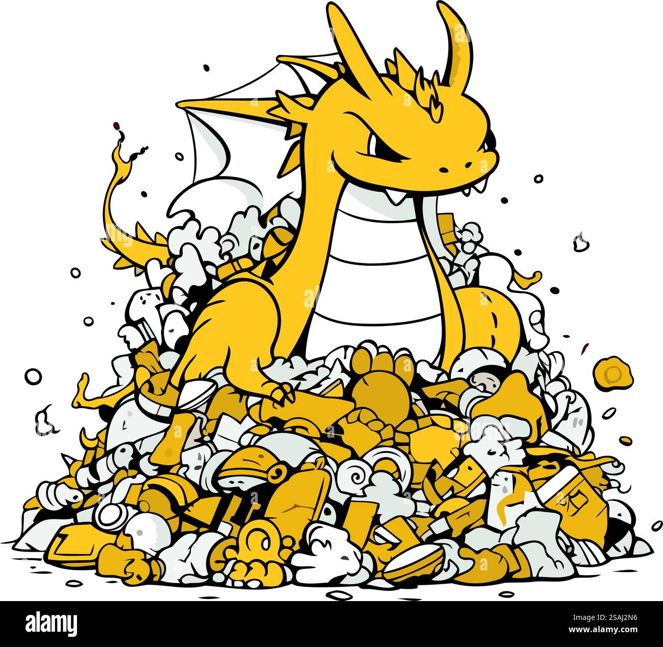 Cartoon dragon. Vector illustration of a dragon in cartoon style Stock ...