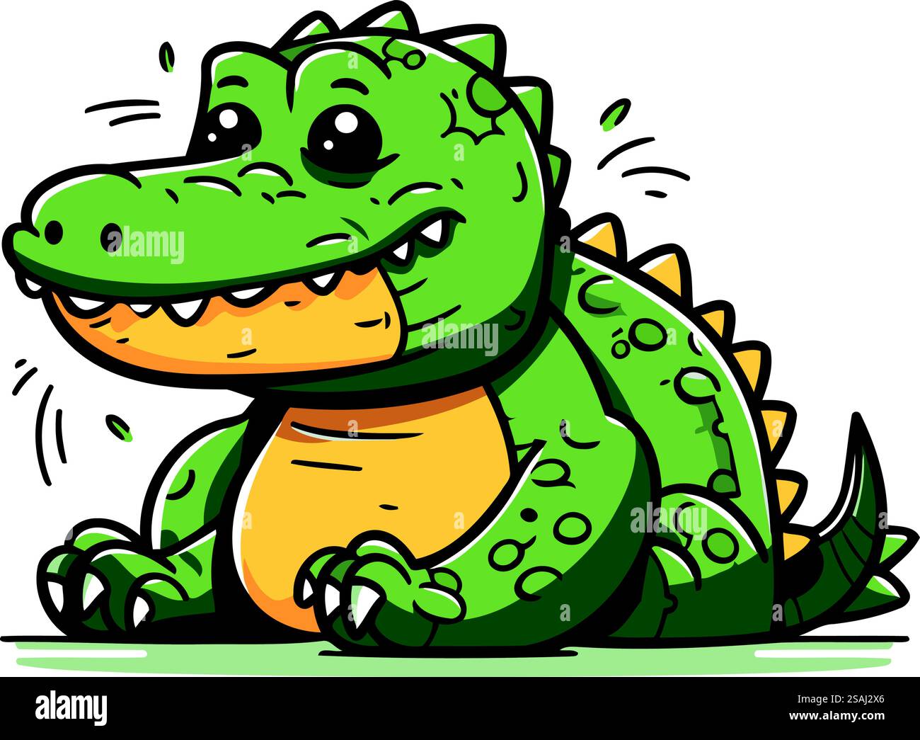 Cartoon crocodile. Vector illustration of a cute little crocodile Stock ...