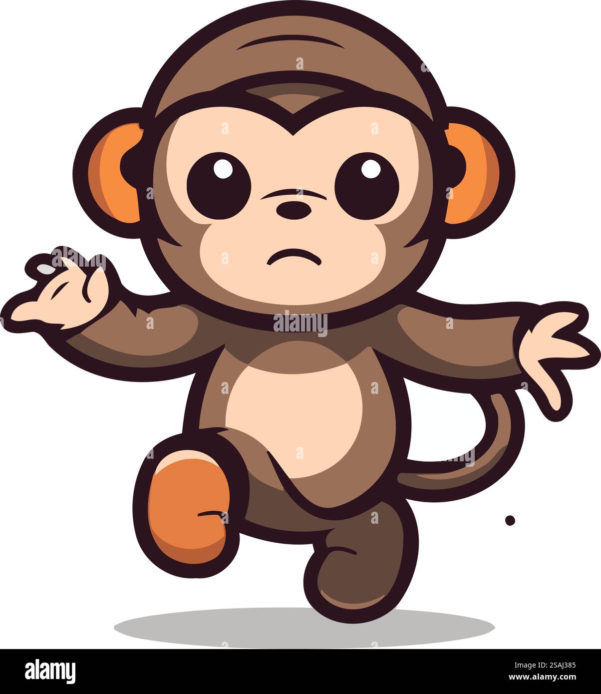 Monkey Cartoon Mascot Character Vector Illustration Stock Vector Image ...