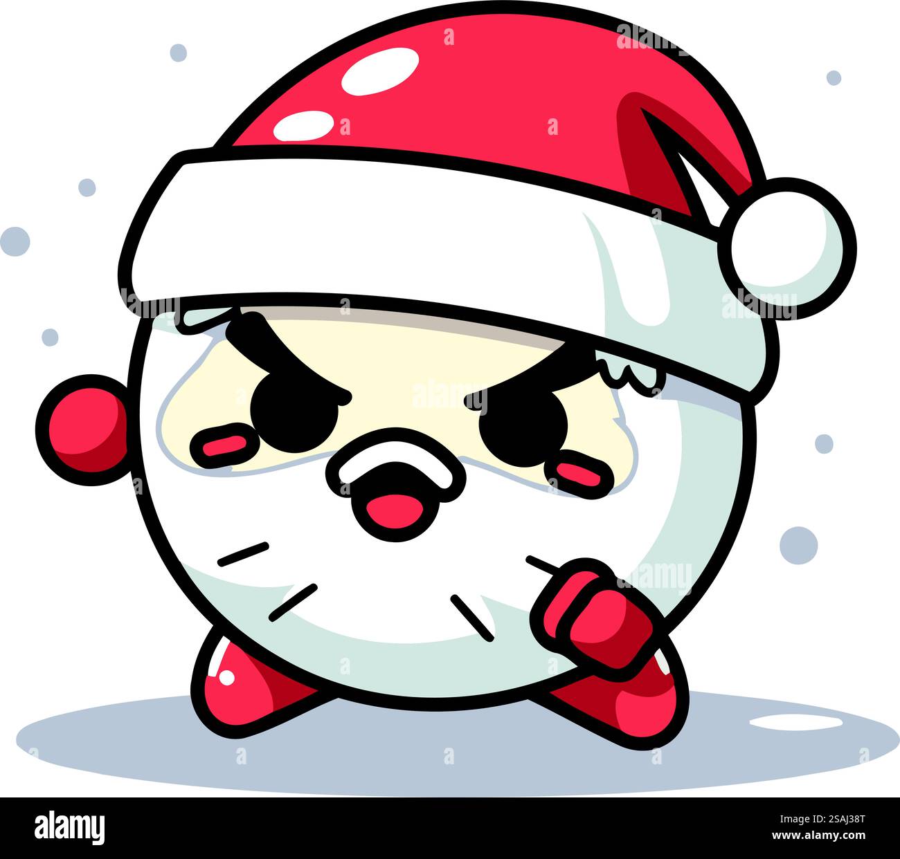 Crying christmas snowball character cartoon vector illustration. Santa ...