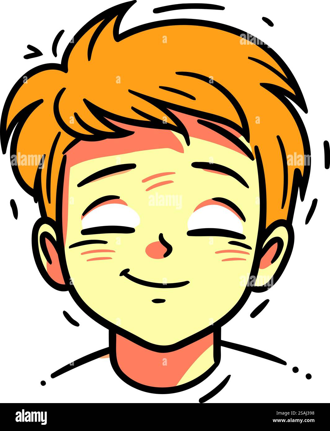 Cute boy face with freckles. Vector illustration in cartoon style Stock ...