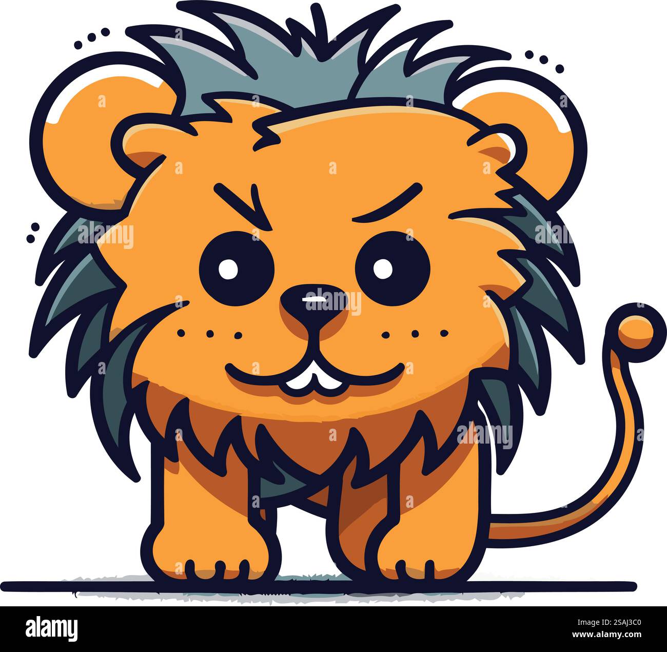 Cute lion character. Vector illustration in cartoon style isolated on ...