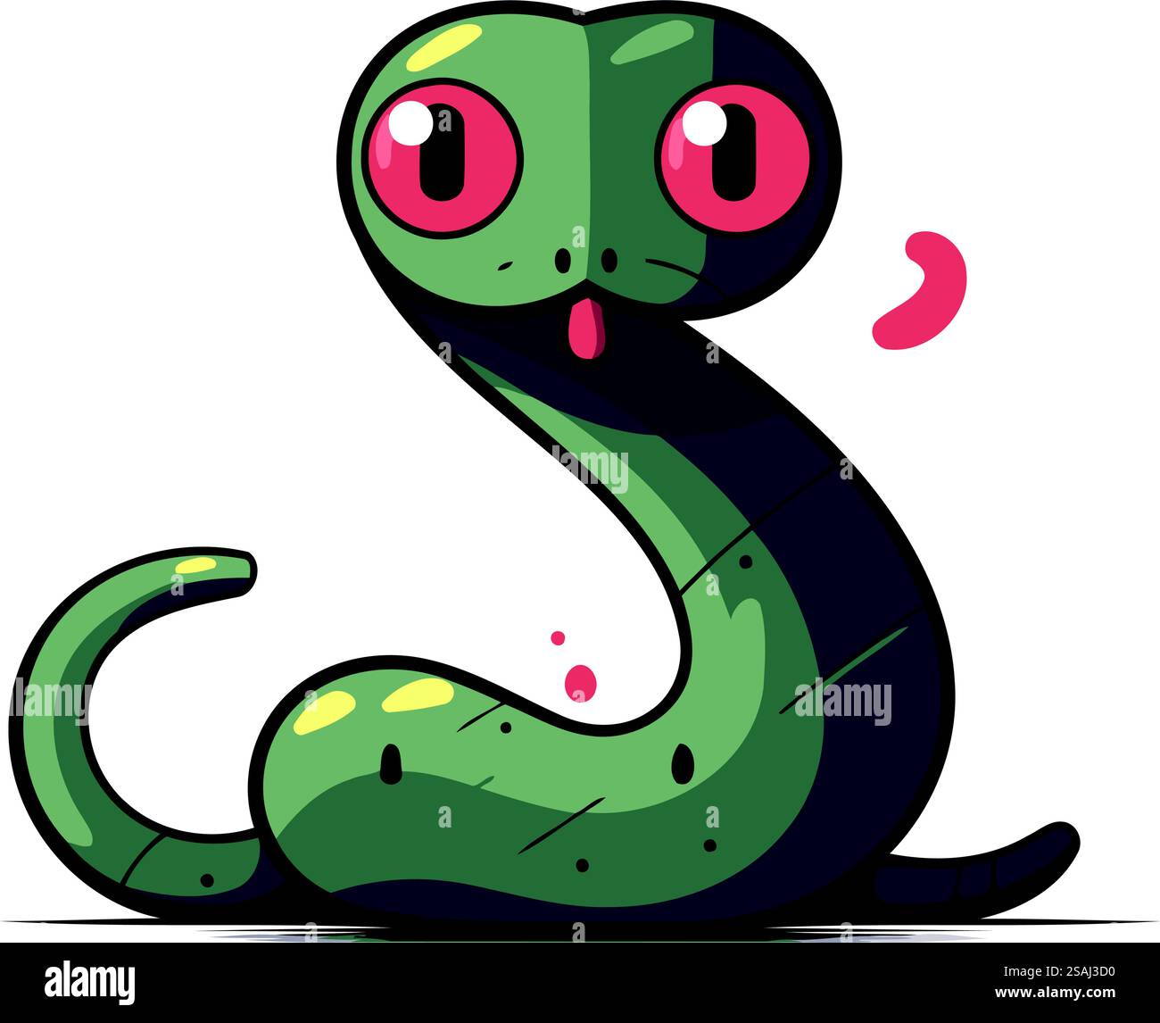 Cute cartoon snake. Vector illustration isolated on a white background ...