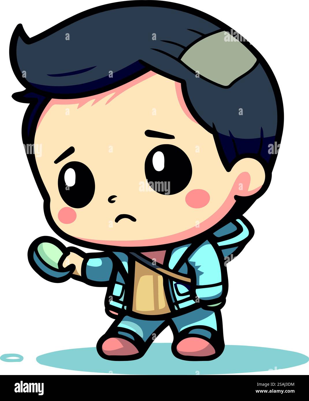 Cute boy with bow and arrow. Vector cartoon character illustration ...