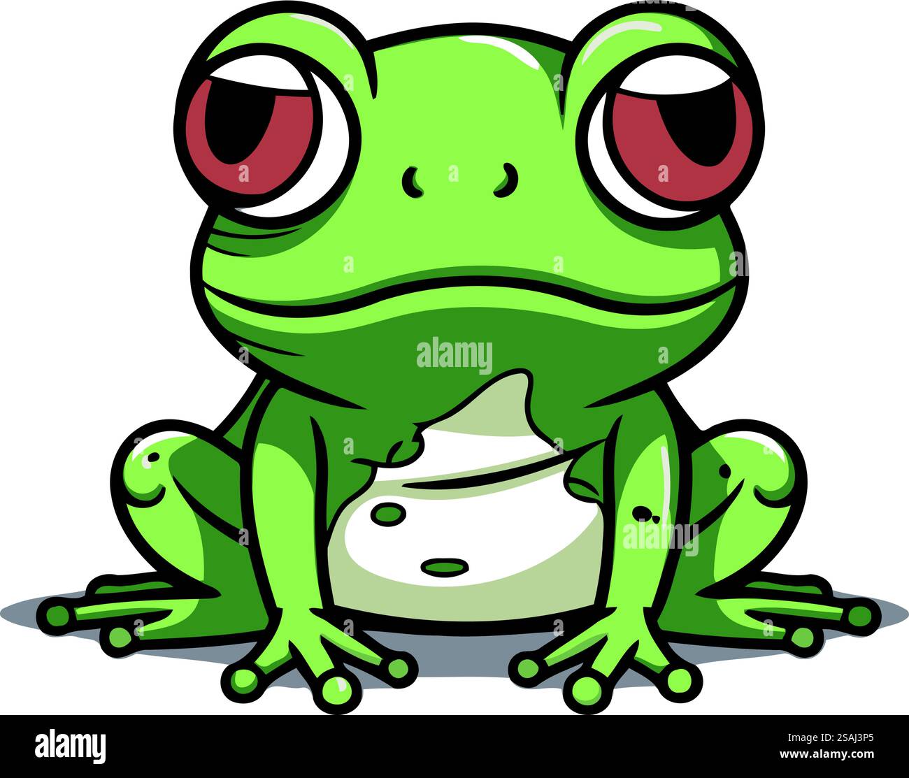 Frog cartoon character isolated on a white background. Vector ...