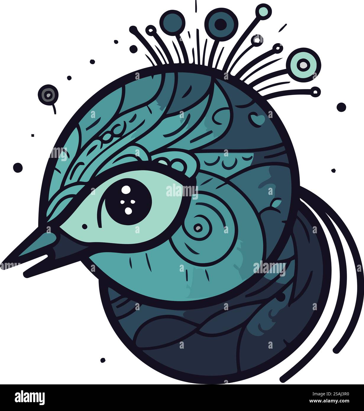 Illustration of an eye of peacock on a white background Stock Vector ...