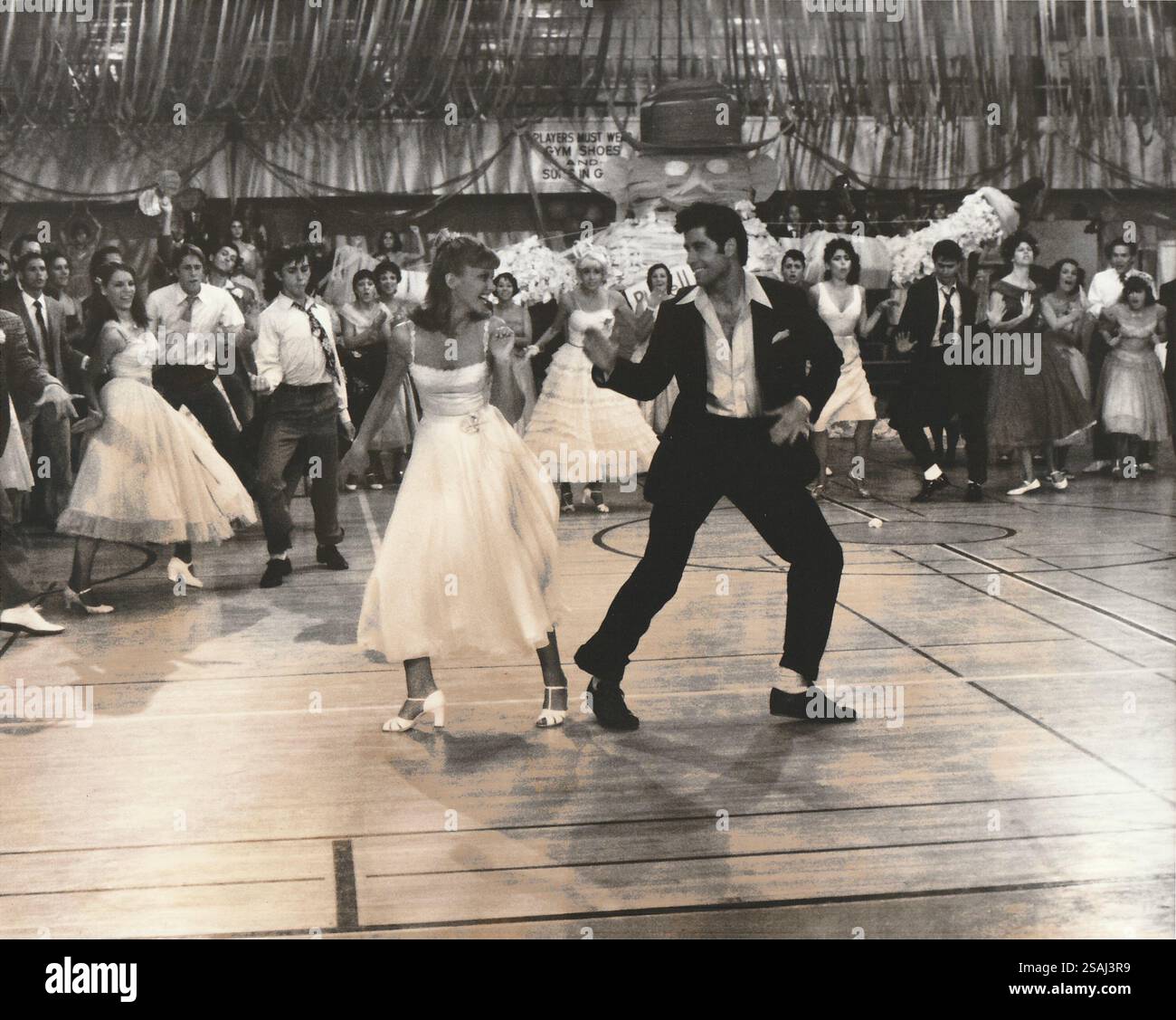 Grease (Paramount, 1978), John Travolta "Danny Zuko" and Olivia Newton ...