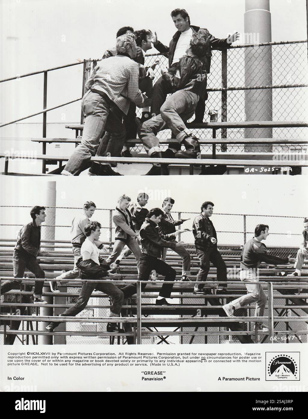 Grease (Paramount, 1978), John Travolta "Danny Zuko" and Olivia Newton ...