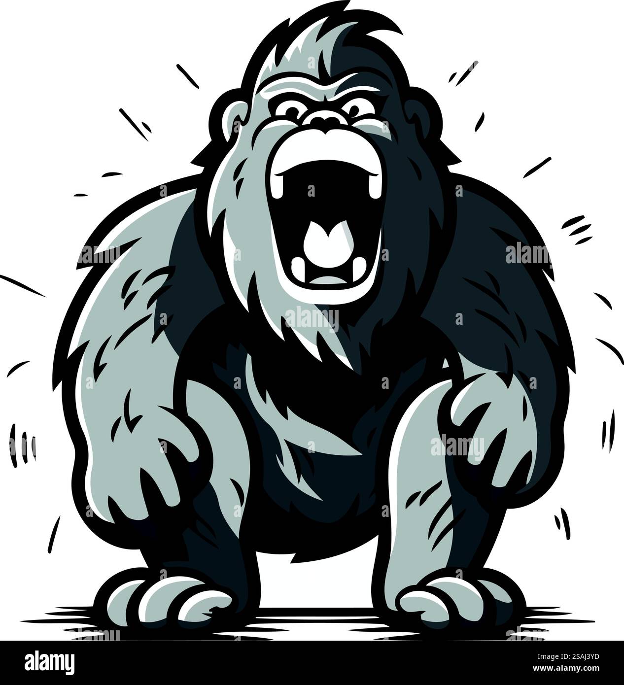 Gorilla angry gorilla. Vector illustration on white background Stock ...
