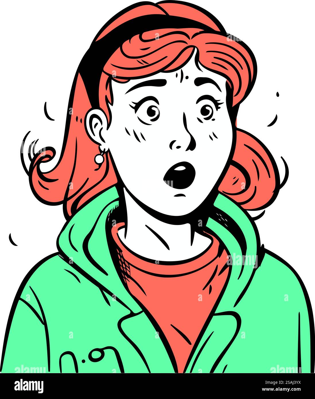 Surprised woman. Vector illustration in pop art comic style Stock ...