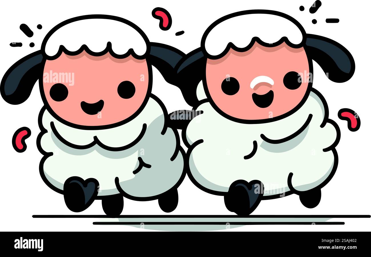 Sheep family. Cute cartoon character. Flat design. Vector illustration ...