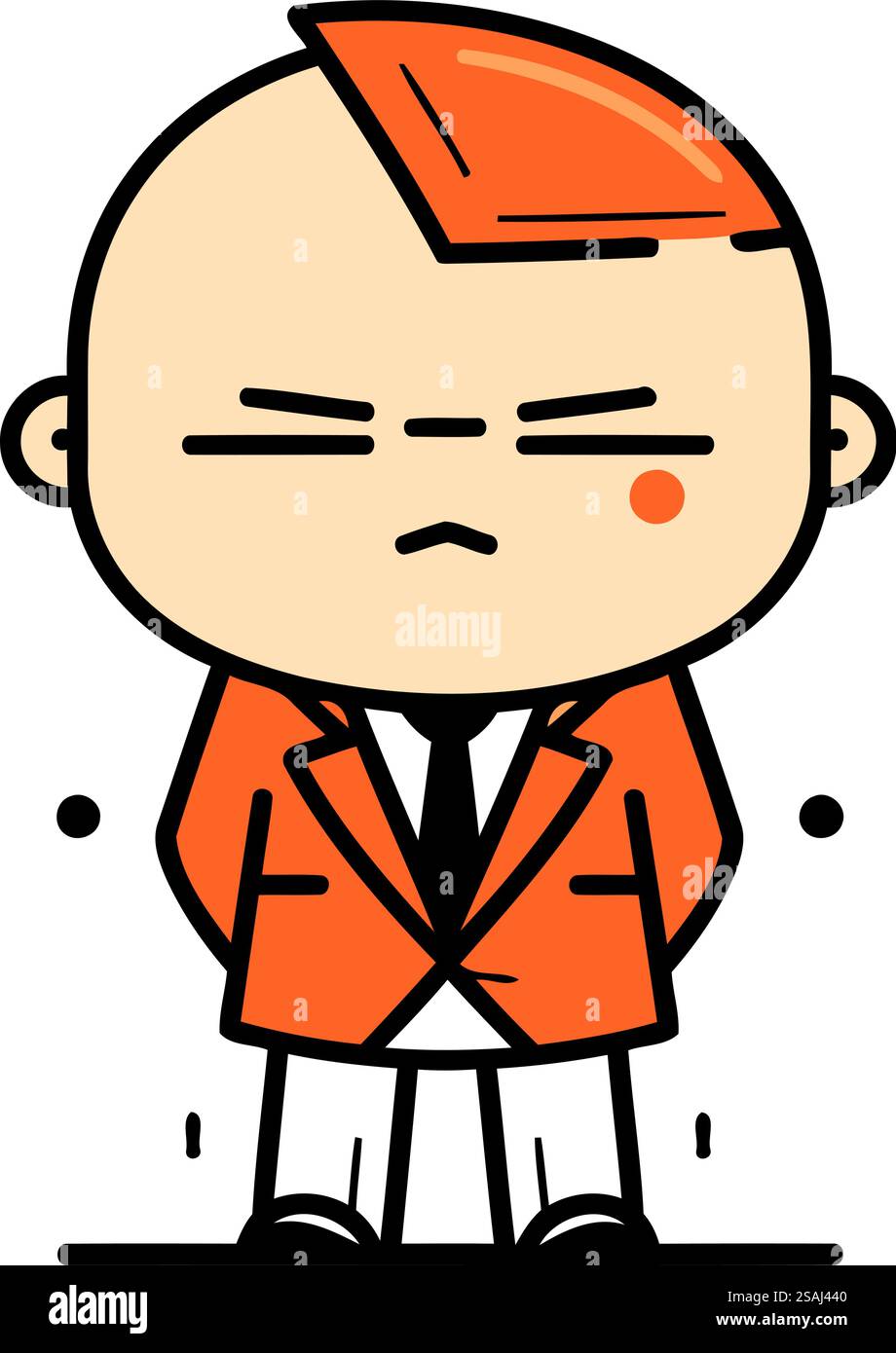 Sad cartoon man in suit. Vector illustration of sad man in suit Stock ...