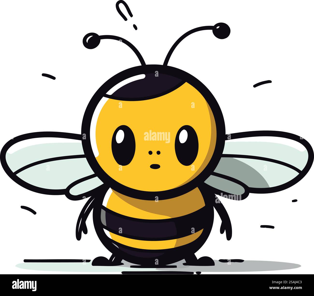 Cute cartoon bee. Vector illustration. Isolated on white background ...