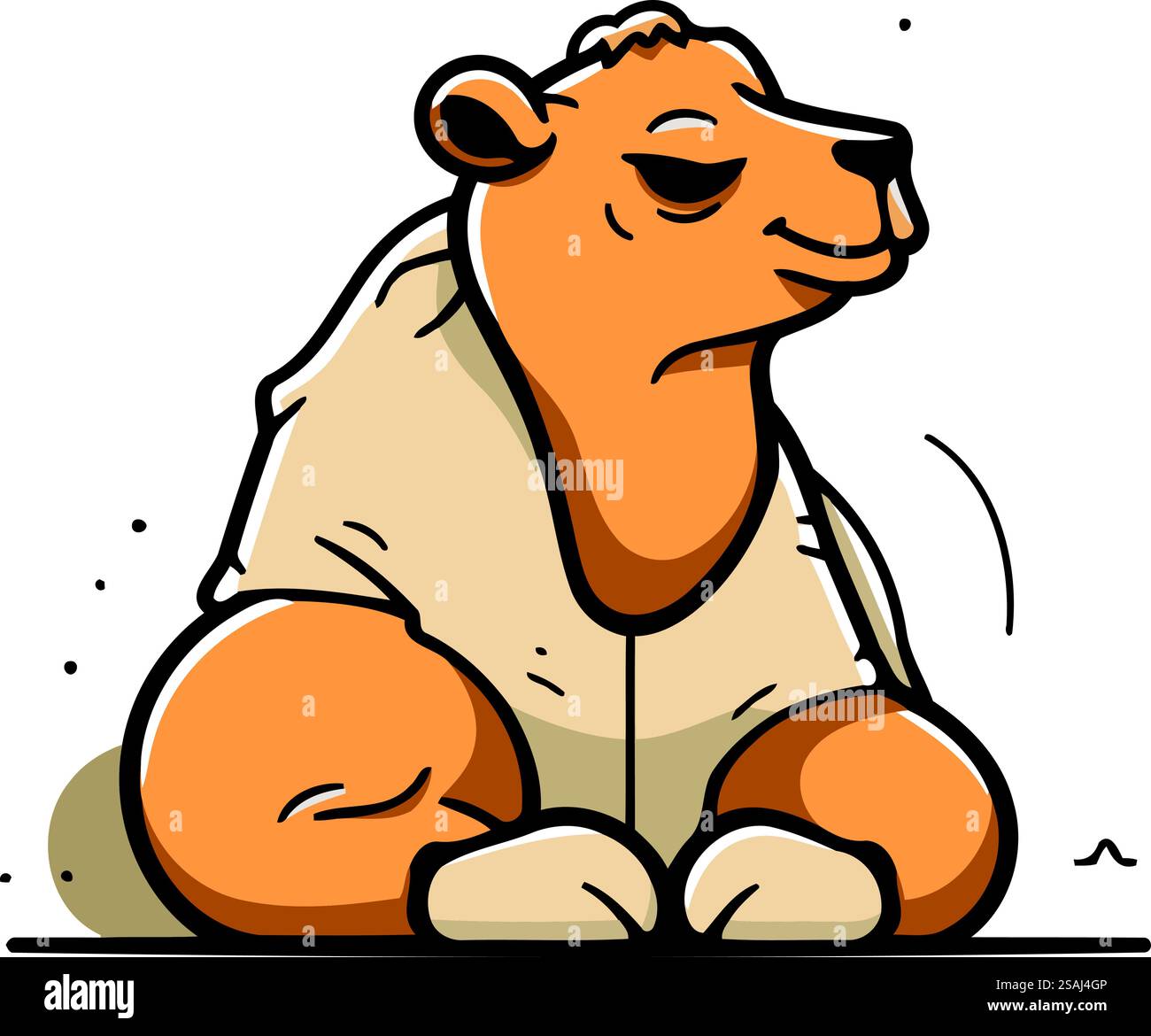 Camel sitting on the ground. Vector illustration in cartoon style Stock ...