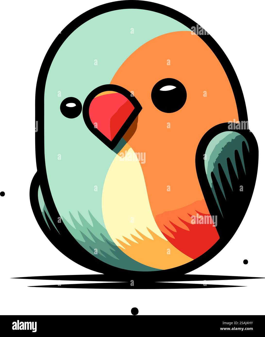 Cute cartoon bird. Vector illustration isolated on white background ...